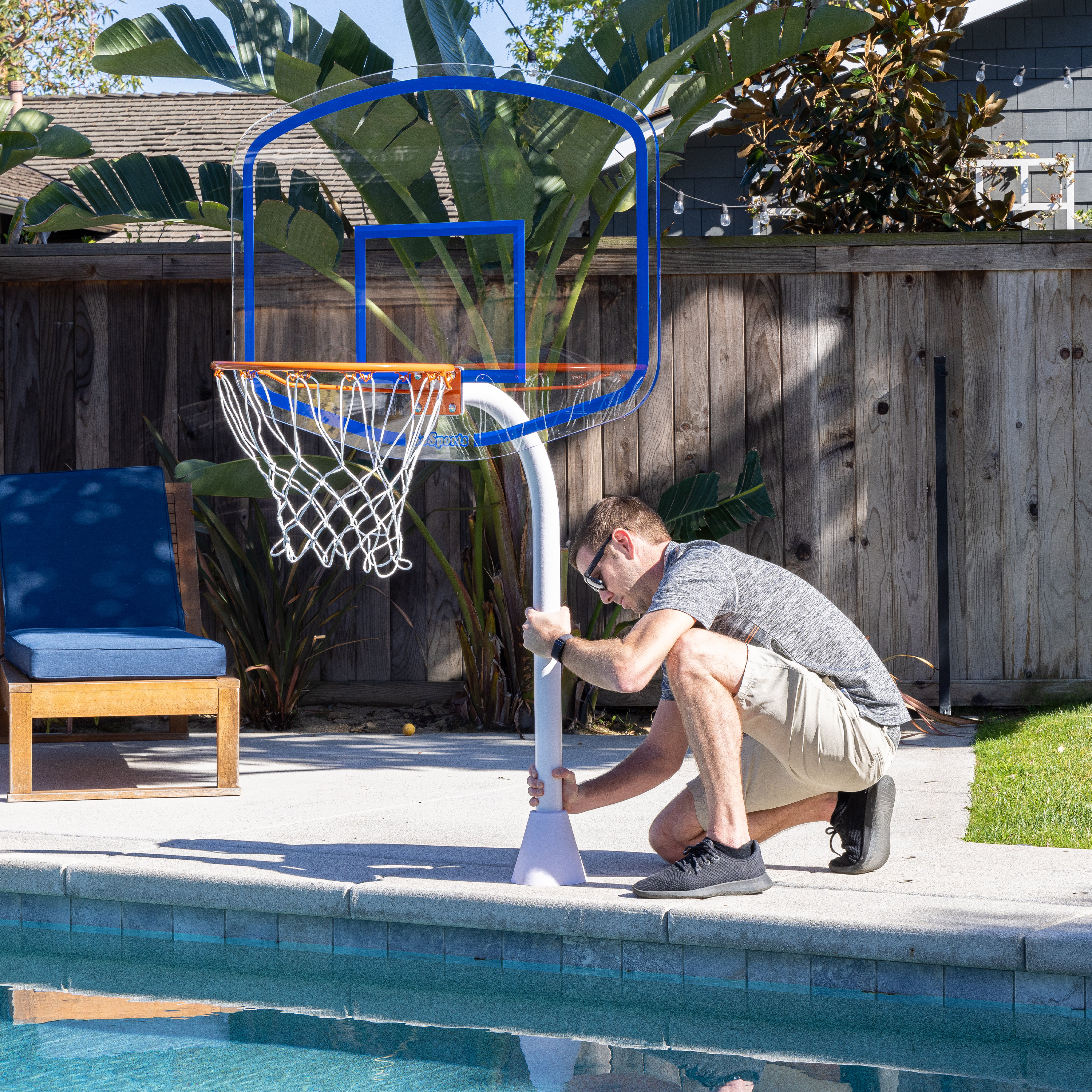Gosports Deck Mounted Splash Hoop ELITE Inground Pool Basketball Game With Regulation Rim Reviews Wayfair